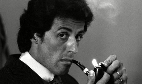 2 Bw sylvester stallone smoking posed pipe horizontal half length eye ...