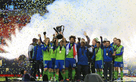 Seattle Sounders Fc Players Celebrate Winning Editorial Stock Photo ...