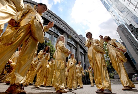 Polish Citizens Wearing Golden Suits Participate Editorial Stock Photo ...