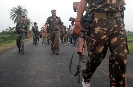 Indian Paramilitary Soldiers Police Personnel Walk Editorial Stock ...