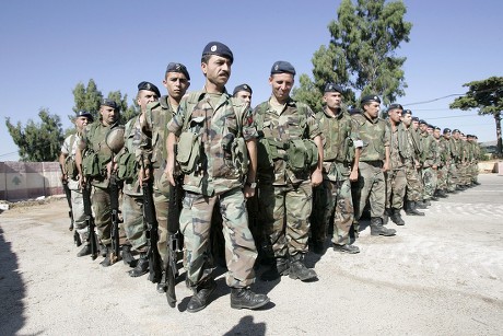 Lebanese Army Soldiers Stand Attention They Editorial Stock Photo ...