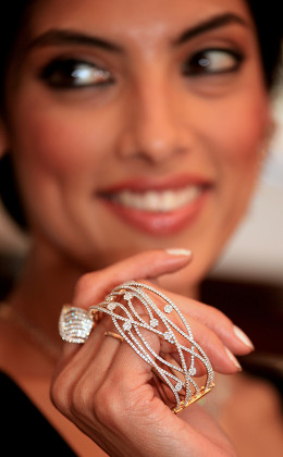 Indian Model Shows Diamond Jewellery She Editorial Stock Photo - Stock ...