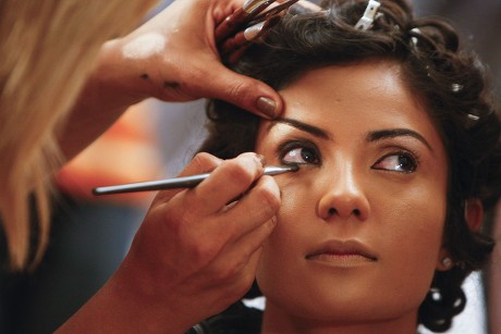 Model Gets Her Makeup Done Backstage Editorial Stock Photo - Stock ...