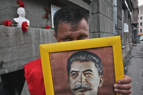Member Stalins Movement Holds Portrait Joseph Editorial Stock Photo ...