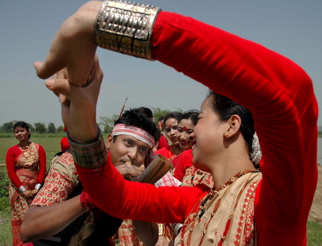 Assamese Youth Performing Bihu Dance Traditional Editorial Stock Photo ...
