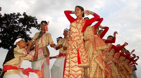Assamese Youth Performing Bihu Dance Traditional Editorial Stock Photo ...