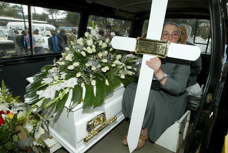 Catholic Nun Holds Cross Beside Casket Editorial Stock Photo - Stock ...