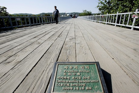 South Korean Walks Over Freedom Bridge Editorial Stock Photo - Stock ...