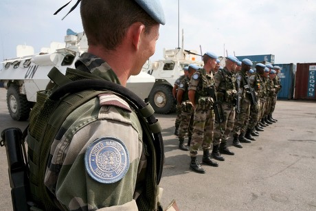 French United Nations Soldiers Wait Beirut Editorial Stock Photo ...