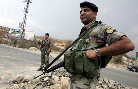 Lebanese Army Soldiers Patrol Streets Kafarkila Editorial Stock Photo ...