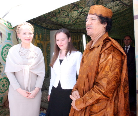 Libyan Leader Muammar Gaddafi R Meets Editorial Stock Photo - Stock ...