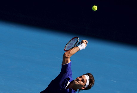 Swiss Roger Federer Serves During His Editorial Stock Photo - Stock Image | Shutterstock