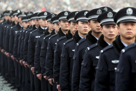 Chinese Police Stand Formation During Ceremony Editorial Stock Photo ...