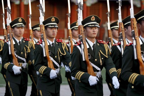 Chinese Paramilitary Police March Rifles Bayonets Editorial Stock Photo ...