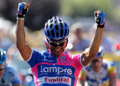 Italian Daniele Bennati Lampre Team Celebrates Editorial Stock Photo ...