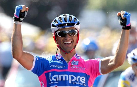 Italian Daniele Bennati Lampre Team Celebrates Editorial Stock Photo ...