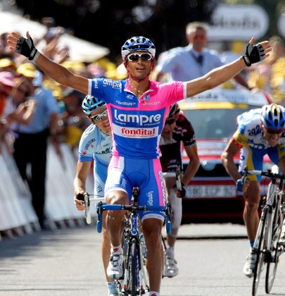 Italian Daniele Bennati Lampre Team Celebrates Editorial Stock Photo ...