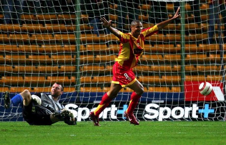Lens Player Daniel Cousin R Reacts Editorial Stock Photo - Stock Image ...