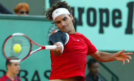 Swiss Roger Federer Hits Forehand During Editorial Stock Photo - Stock Image | Shutterstock
