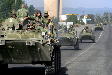 Russian Soldiers Sit On Armoured Vechicles Editorial Stock Photo ...