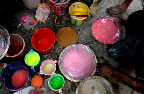 Artist Uses Colours He Works On Editorial Stock Photo - Stock Image ...