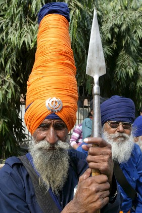 Nihang Ancient Sikh Warrior Supports Oversized Editorial Stock Photo ...