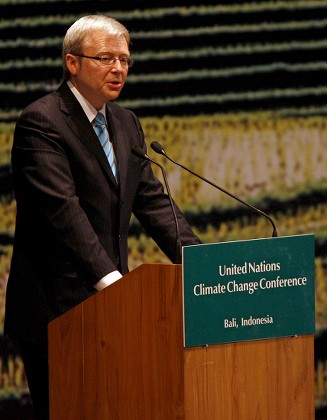Australian Prime Minister Kevin Rudd Delivers Editorial Stock Photo ...
