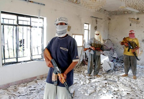 Armed Masqued Iraqis View Damage House Editorial Stock Photo - Stock ...