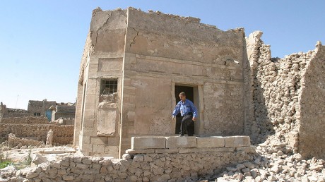 Iraqi Policeman Inspects Destroyed House That Editorial Stock Photo ...