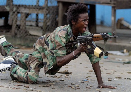 Liberian Government Gunman Military Fatigues Drops Editorial Stock ...
