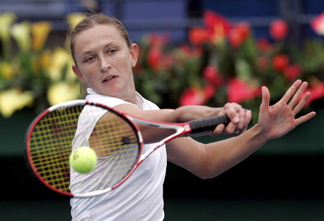 Elena Likhovtseva Russia Hits Forehand During Editorial Stock Photo ...