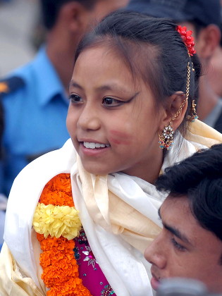 Ten Yearold Nepalese Living Goddess Sajani Editorial Stock Photo ...