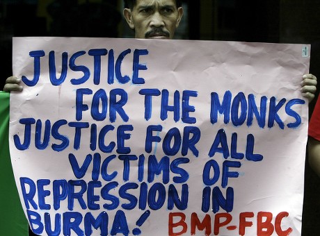 Filipino Protester Holds Protest Placard During Editorial Stock Photo ...