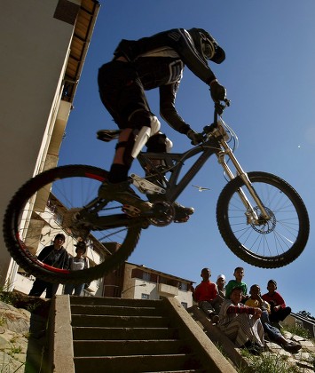 Downhill Mountainbike Rider Competes During 2008 Editorial Stock Photo ...