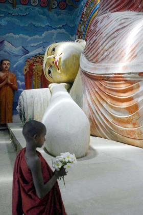 Samanera Novice Monk Offering Flowers On Editorial Stock Photo - Stock ...