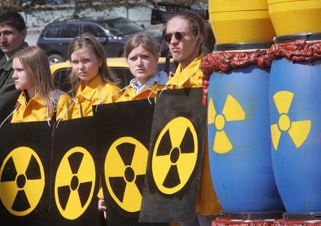 Protesters Hold Radiation Signs They Stand Editorial Stock Photo ...