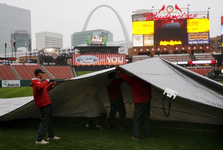 Grounds Crew Lift Tarp Covering Field Editorial Stock Photo - Stock ...