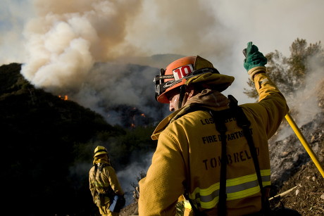 Fire Crews Work Contain Station Fire Editorial Stock Photo - Stock ...