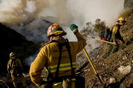Fire Crews Work Contain Station Fire Editorial Stock Photo - Stock ...
