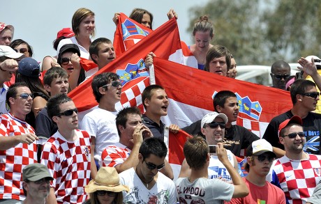 Croatian Supporters Celebrate After Their Compatriot Editorial Stock ...