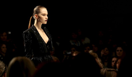 Model Walks Down Catwalk Wearing Designs Editorial Stock Photo - Stock ...