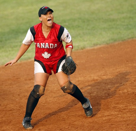 Canadas Shortstop Jennifer Salling Calls Ball Editorial Stock Photo ...