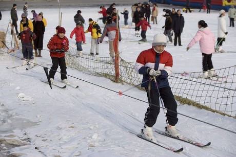 Novice Skiers Test Their Skills Artificial Editorial Stock Photo ...