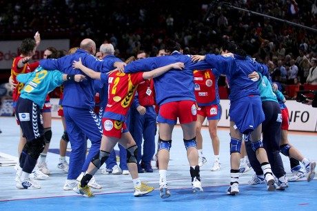 Romania Handball Team Celebrate After Their Editorial Stock Photo ...