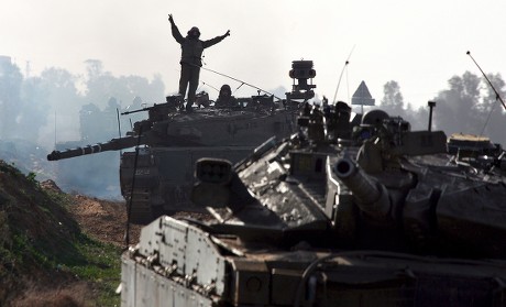 Israeli Tank Gunner Stands Atop His Editorial Stock Photo - Stock Image ...