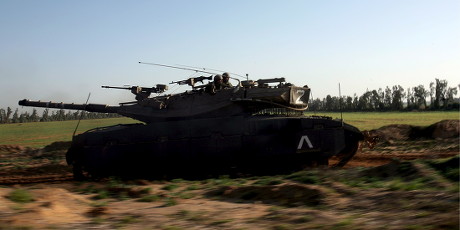Israeli Tank Moves Backwards Near Gaza Editorial Stock Photo - Stock ...