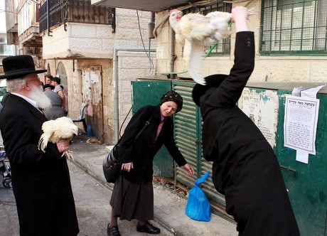 Ultraorthodox Jewish Man Swings Live Chicken Editorial Stock Photo ...