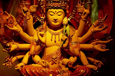 Statue Thousand Armed Avalokiteshwara Enshrined Hall Editorial Stock ...