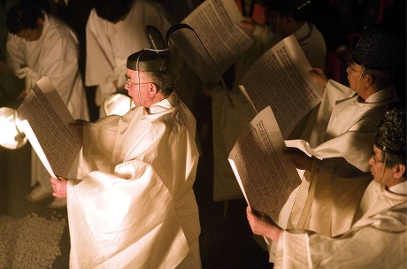 Shinto Priests Read Purification Prayers Before Editorial Stock Photo ...