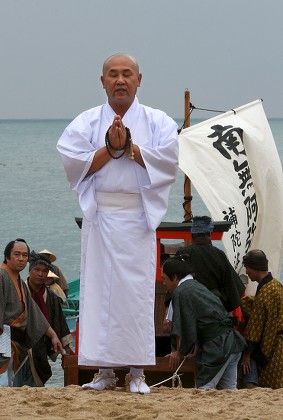 Japanese Buddhist Priest Prays Well Being Editorial Stock Photo - Stock ...